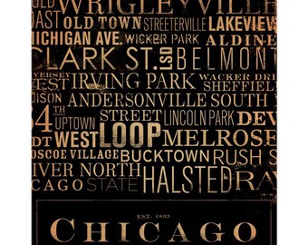 Chicago Word Art | Etsy