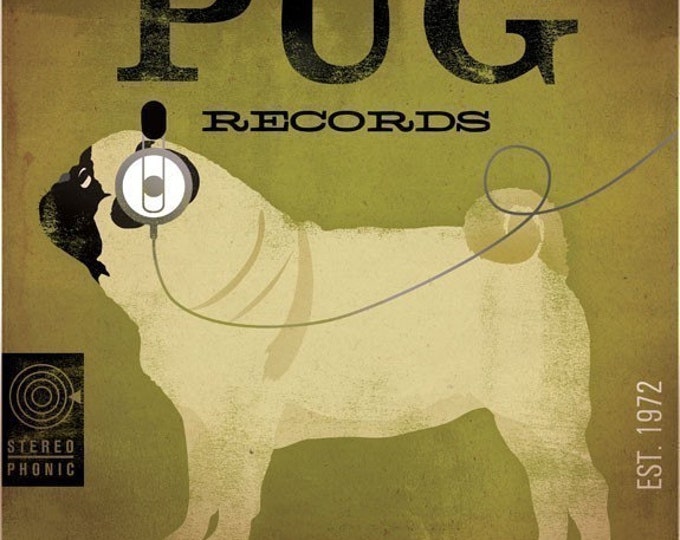 PUG Records Album Style Graphic Artwork on Canvas Original - Etsy