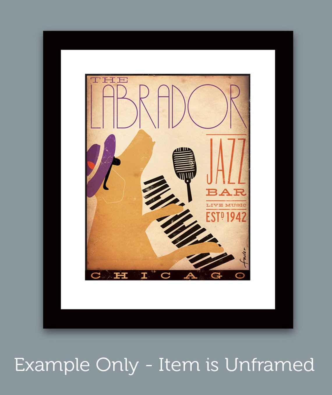Labrador Jazz Club Original Graphic Illustration Giclee | Etsy