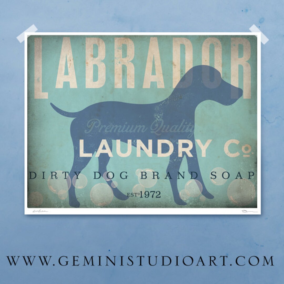 Labrador Laundry Company Laundry Room Artwork Giclee Archival Signed ...