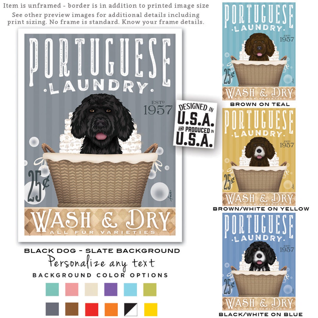 Portie, Portugues Water Dog, Pwd, Dog, Dogart, Laundry, Laundry Room ...