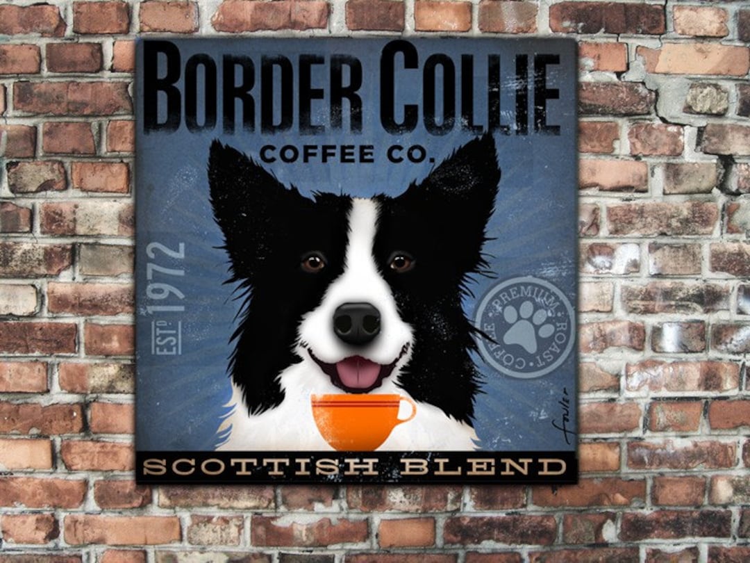 Border Collie, Coffee, Dog, Canvas, Coffee Drinker, CANVAS ...