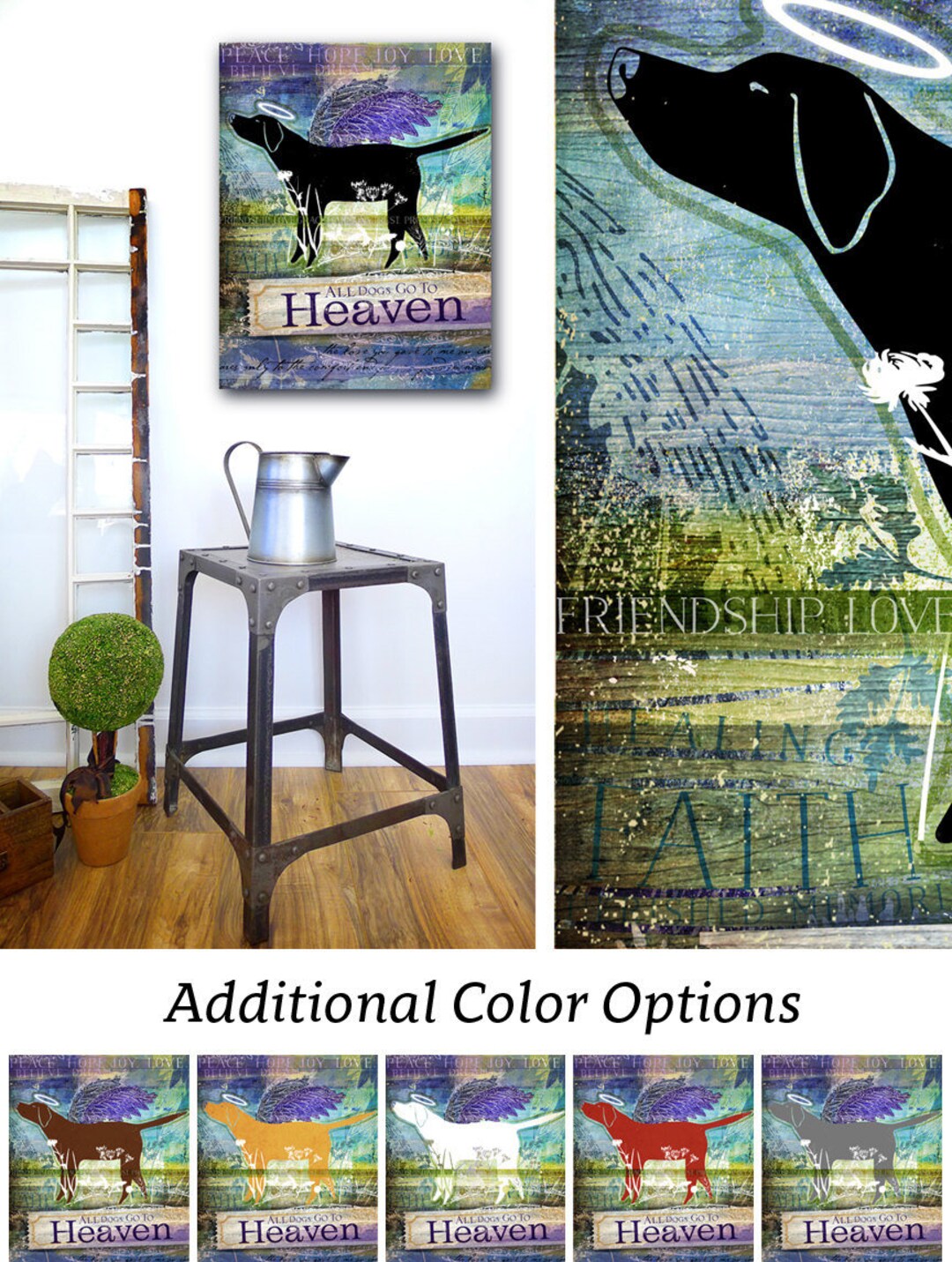 All Dogs Go to Heaven, Lab, Labrador, Art, Memorial, Gift, Artwork ...