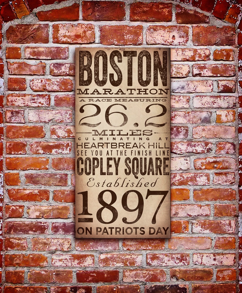 Boston Marathon Original Typography Artwork by Stephen Fowler - Etsy