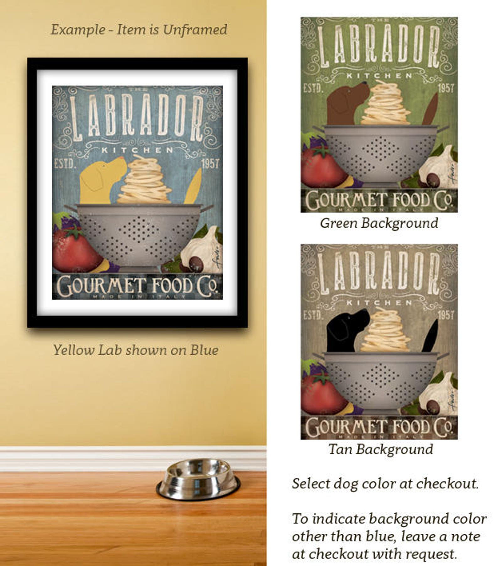 Lab Labrador Retriever Dog Kitchen Artwork Chef Cooking Dog | Etsy