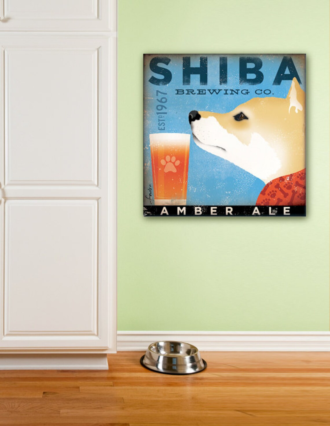 Shiba Inu Brewing Company Beer Graphic Illustration on Gallery - Etsy