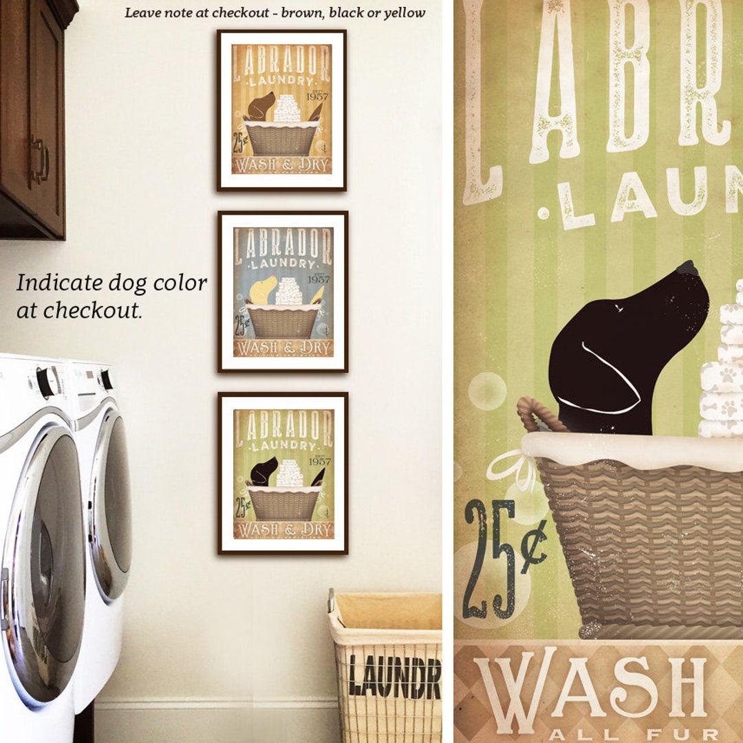 Labrador Laundry Room Art Print: Dog Lover Decor (unframed) - Etsy