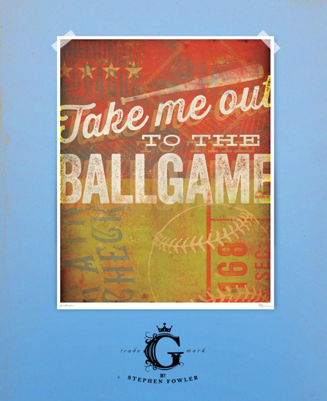 Take Me Out to the Ballgame Baseball Art Giclee Archival Signed Artist ...