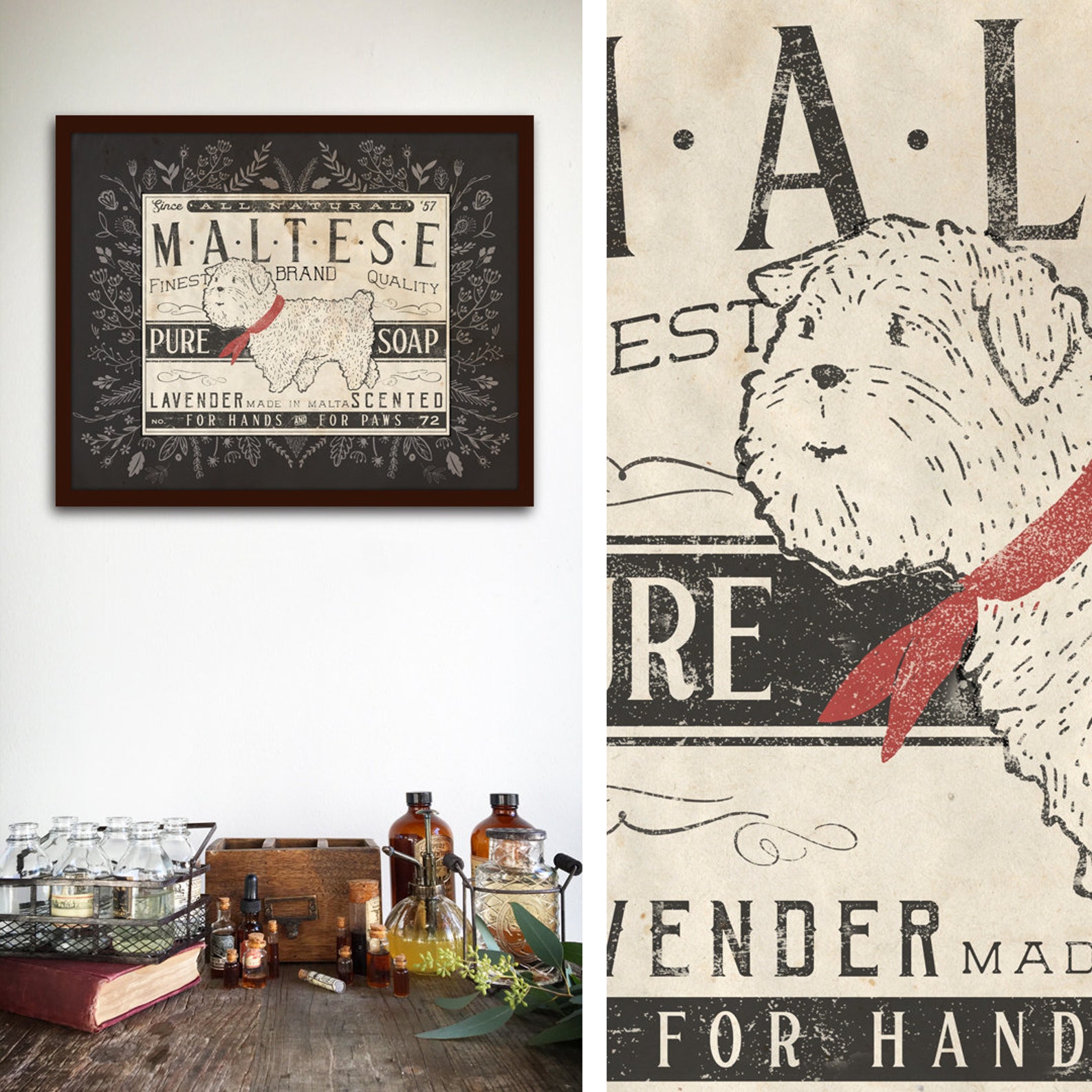 Maltese Dog Soap Bar Soap Vintage Soap Label Bath - Etsy