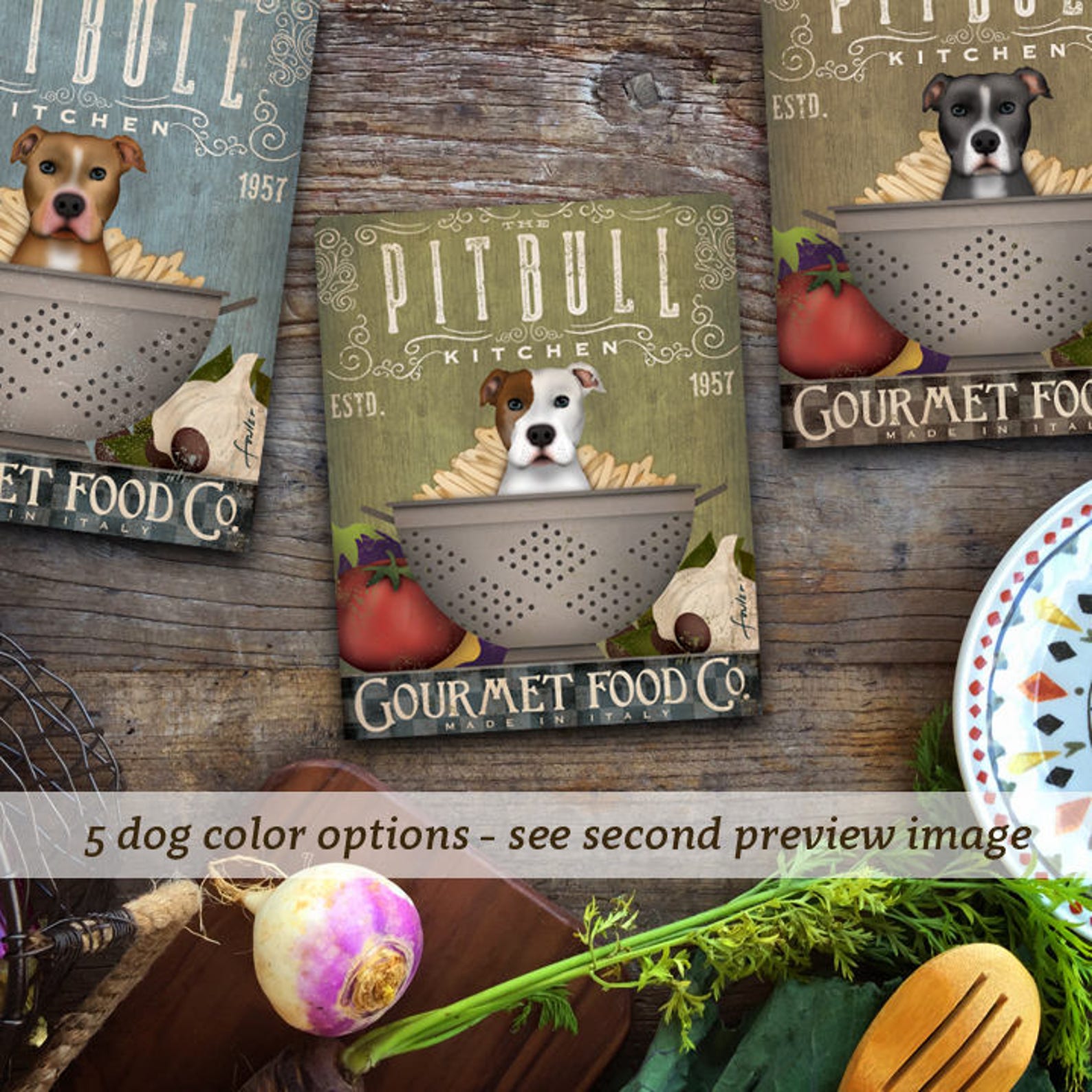 Pitbull Pit Bull Terrier Dog Kitchen Cook Chef Cooking - Etsy