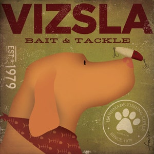 VIZSLA Bait and Tackle Fishing Company Original Illustration Giclee ...