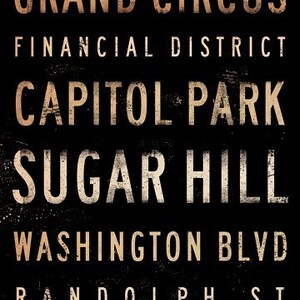 Detroit Michigan Neighborhoods Typography Graphic Word Art on Gallery ...