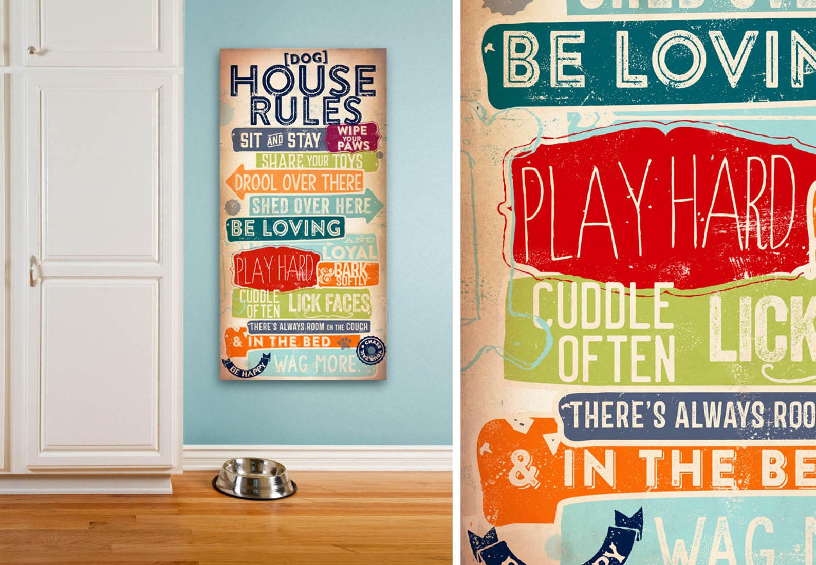 Dog House Rules Family Rules Pet Typography Couch Friendly - Etsy