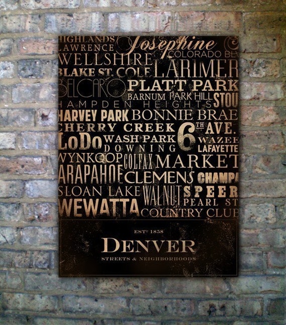 Denver Colorado Streets Typography Graphic Illustration on - Etsy