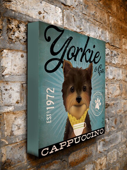 Yorkshire Terrier Yorkie Coffee Company graphic art on gallery | Etsy