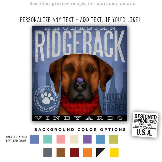 Ridgeback Rhodesian Dog Art Artwork Wine Winery - Etsy
