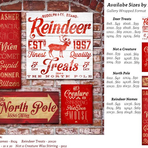 Vintage Country Christmas Santa Sign Primitive Labels Digital | Etsy