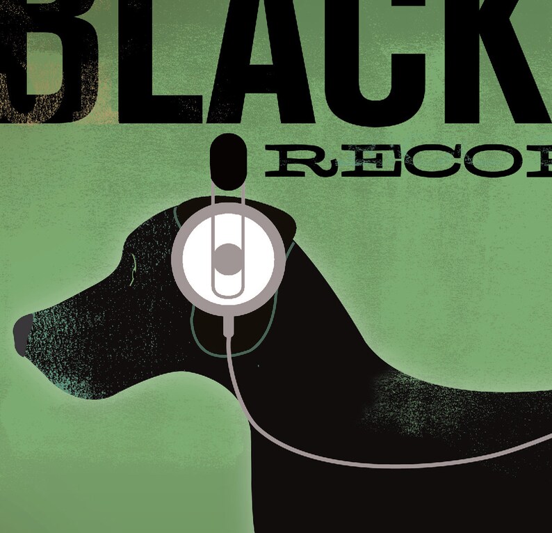 BLACK DOG Labrador Records Album Artwork Giclee Archival Print ...