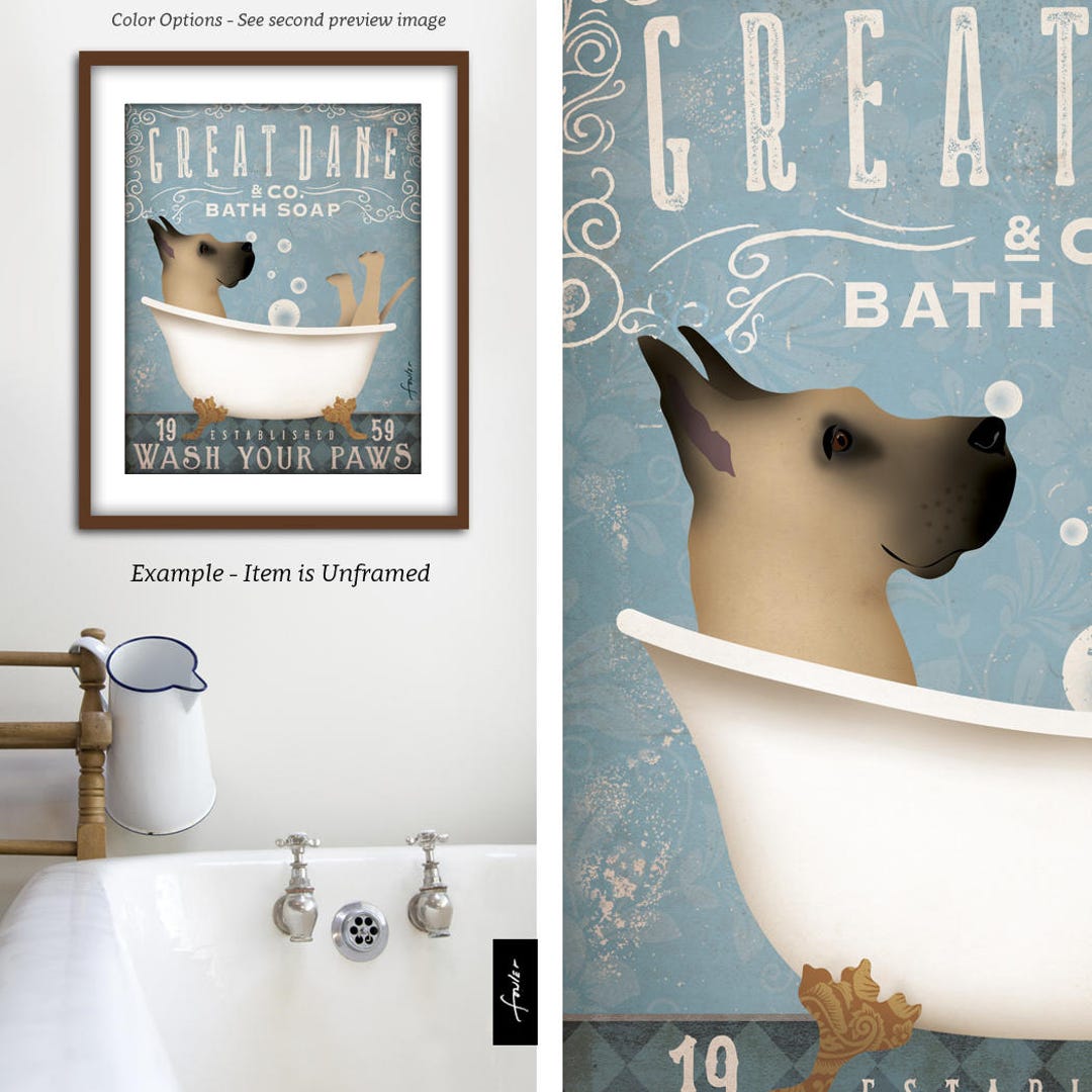 Great Dane Dog Bath Soap Company Vintage Style Artwork by Stephen ...