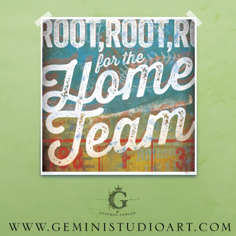 Root Root Root for the Home Team Baseball Art Signed | Etsy