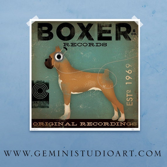 Boxer Record Company giclee archival signed artist's print | Etsy