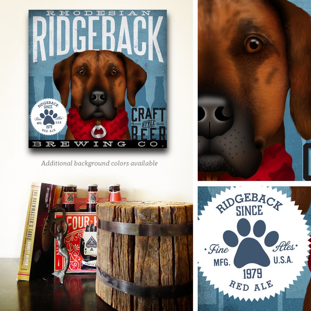 Rhodesian Ridgeback Dog Brewing Beer Company Advertising Style Artwork ...