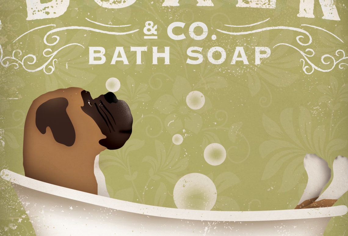 Boxer Dog Bath Bubble Bath Clawfoot Tub Soap Bathroom | Etsy