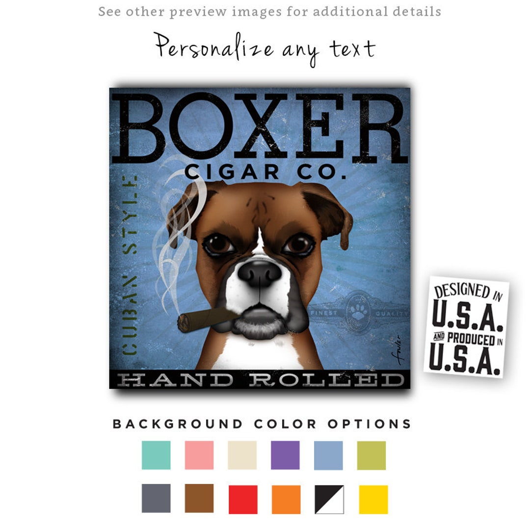 Boxer, Dog, Cigar Company Advertising Style Artwork, Art, CANVAS ...