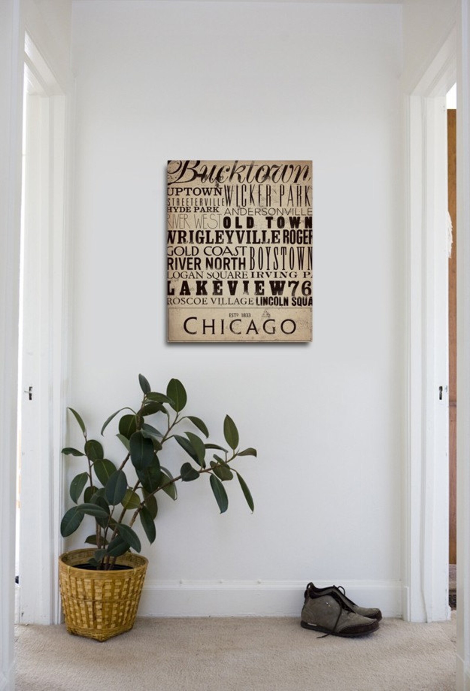 Chicago Streets Typography Art Graphic Word Art on Gallery - Etsy