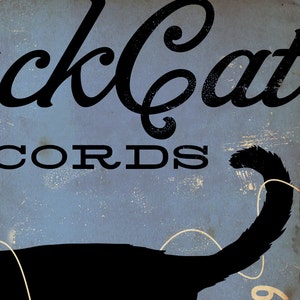 Black Cat, Cat, Records, Album, Cat Lover, Music, Wall Art, CANVAS ...