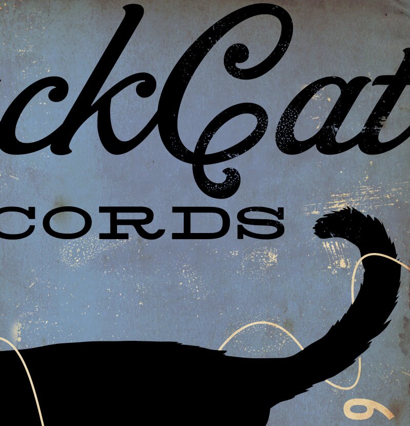 Black Cat Cat Records Album Cat Lover Music Wall Art - Etsy