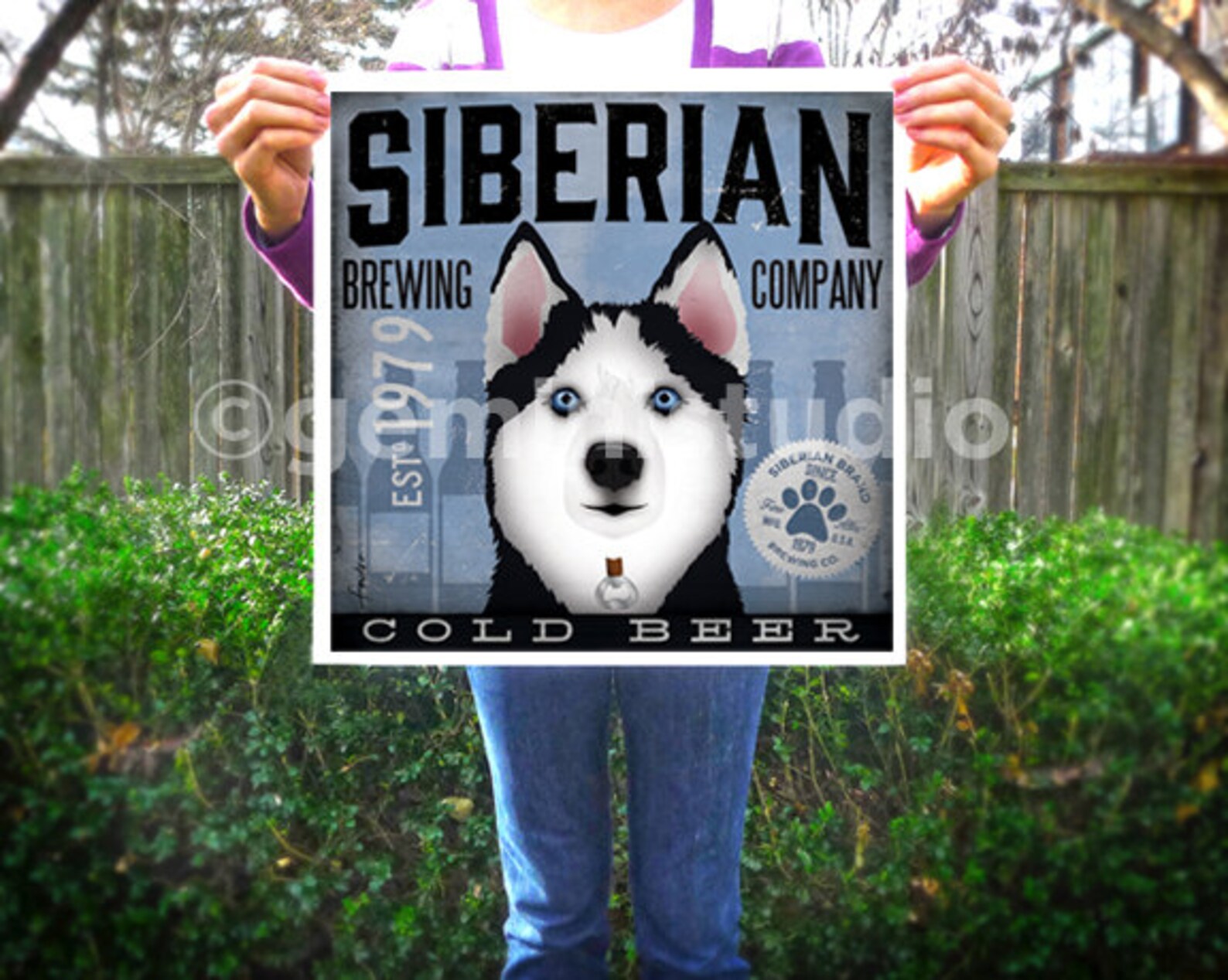 Siberian Husky Beer dog brewing Company original graphic | Etsy
