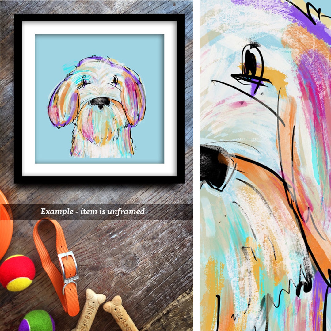 Doodle, Goldendoodle, Labradoodle, Painted, Colorful Paint Dog Artwork ...