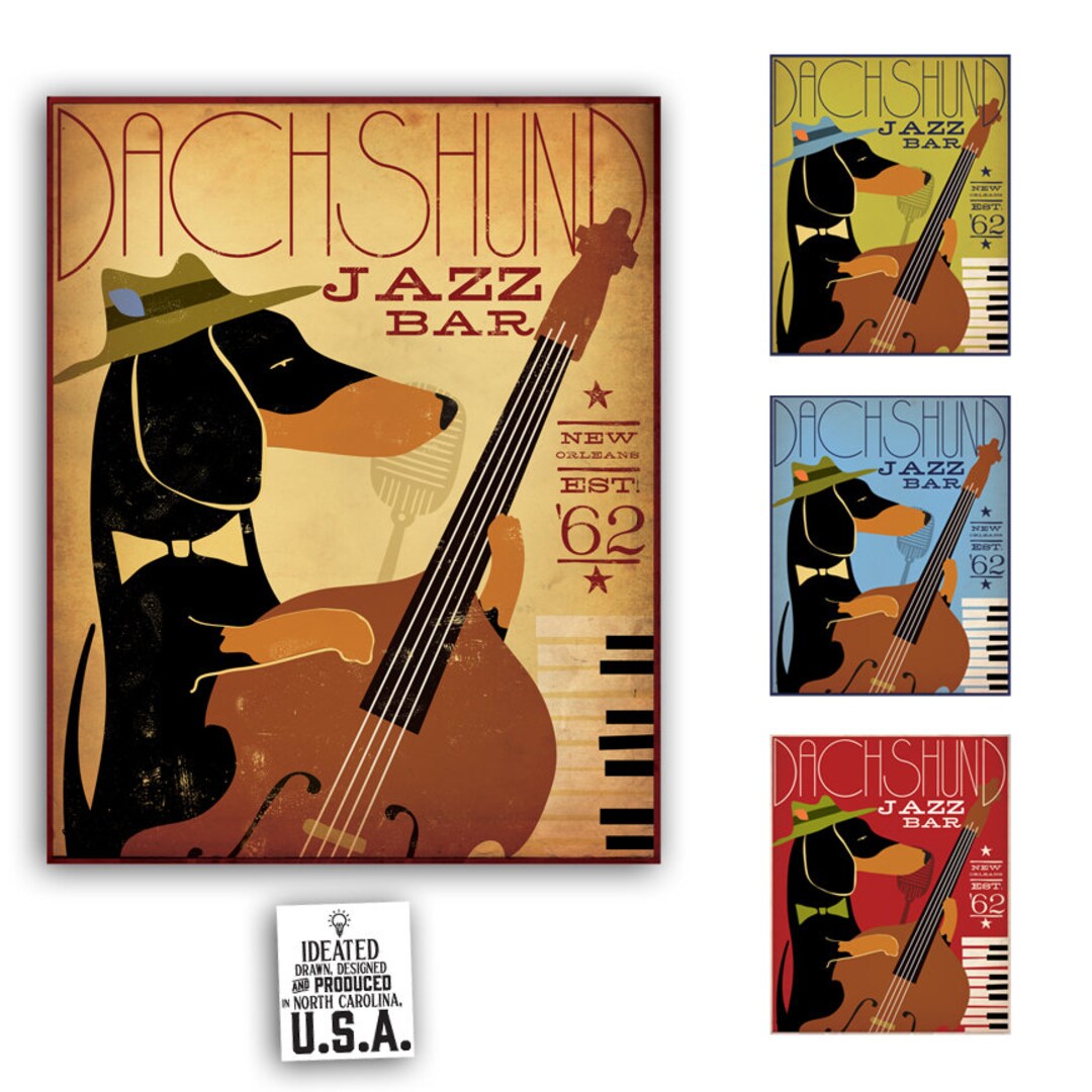 Dachshund, Wiener, Musician, Dog, Doxie, Jazz, Music, Jazz Club, Bass ...