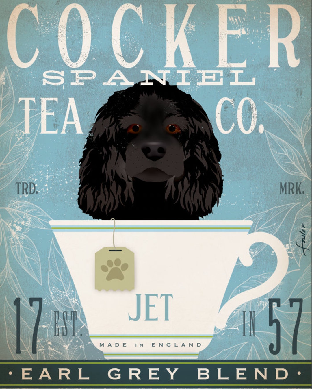 Cocker Spaniel, Dog, Tea, Teacup, Kitchen Art, CANVAS, Fowler - Etsy