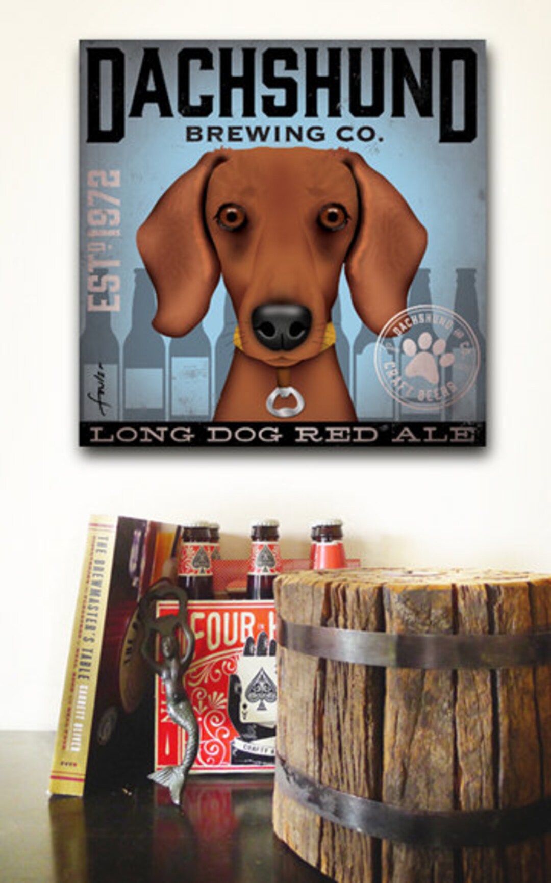 Dachshund Brewing Dog Beer Company Illustration Graphic Art on Gallery ...