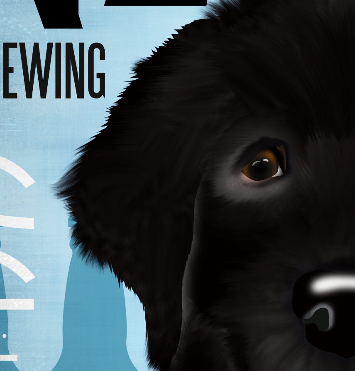 Newfoundland Newfie Brewing Dog Beer Company Illustration - Etsy