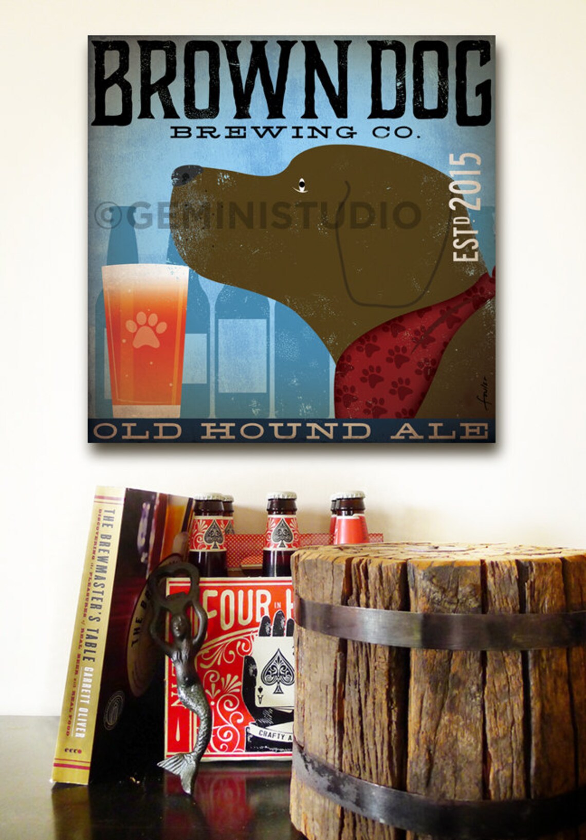 Brown Dog Chocolate Lab Labrador Brewing Beer Brewery - Etsy