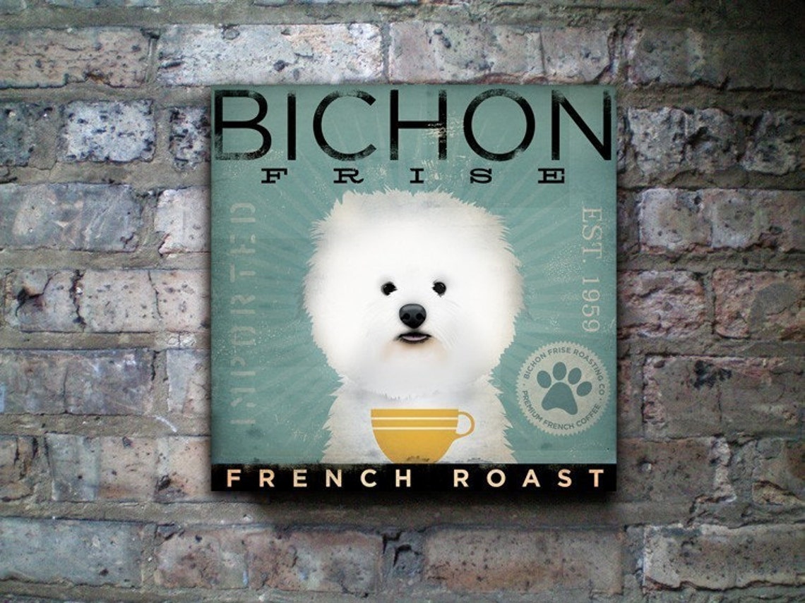 BICHON FRISE Dog French Roast Coffee Company Original | Etsy
