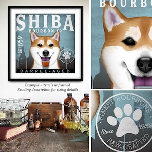 Unframed SHIBA INU Dog Bourbon, Whiskey, Whisky, Distillery, Bar Art ...