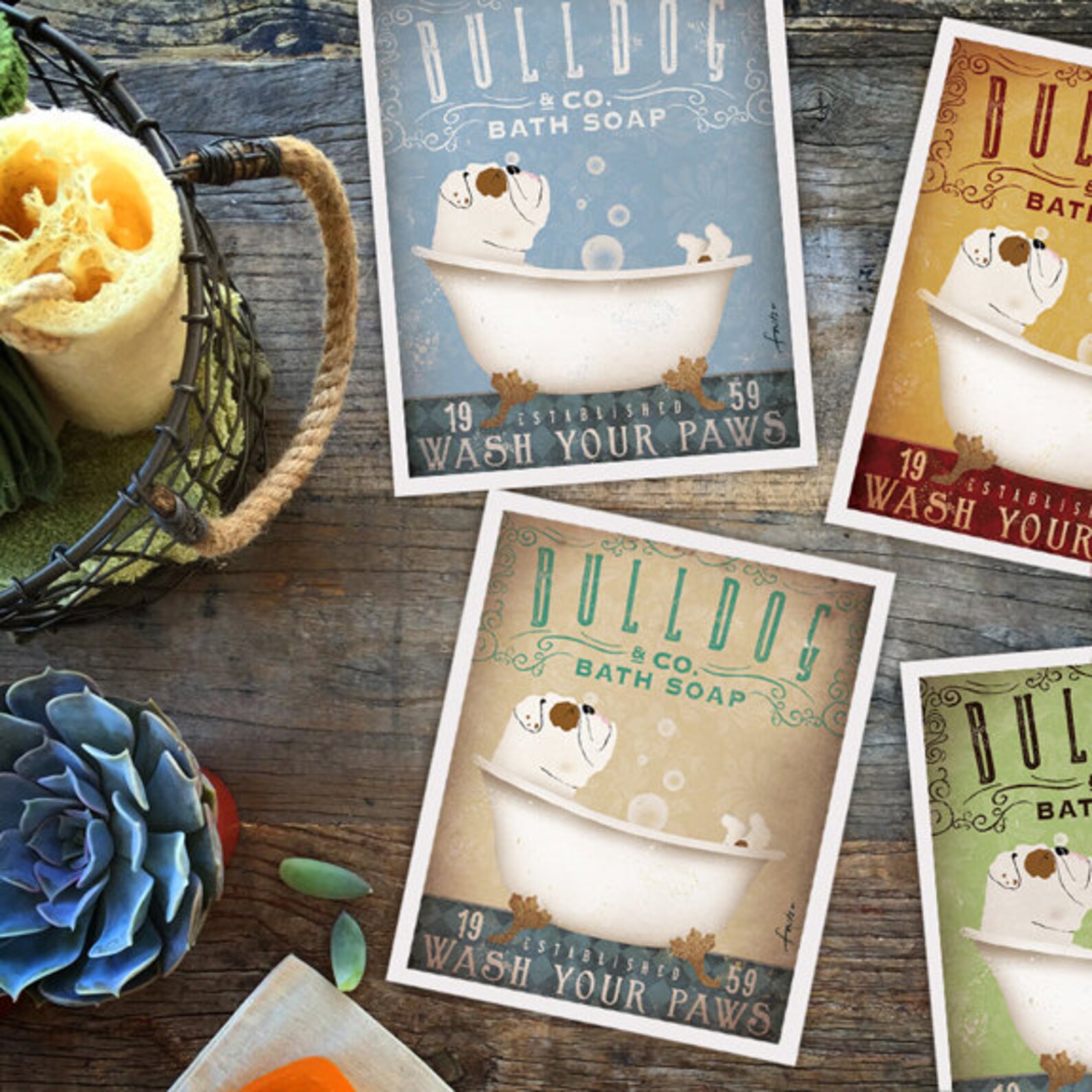 Bulldog English Bulldog Dog Bath Tub Clawfoot Soap - Etsy