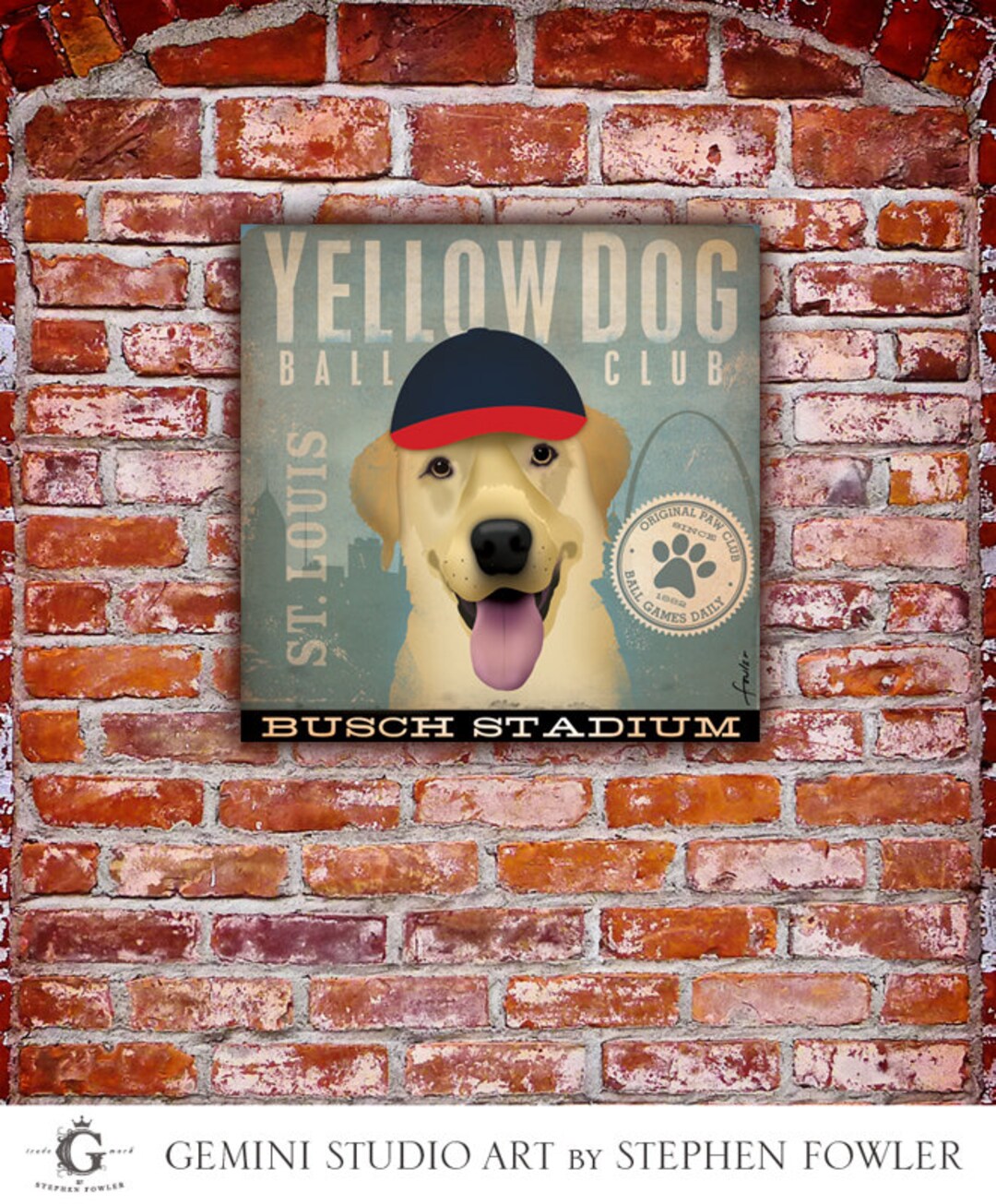 Yellow Dog Lab Labrador Baseball Art Artwork Decor St - Etsy