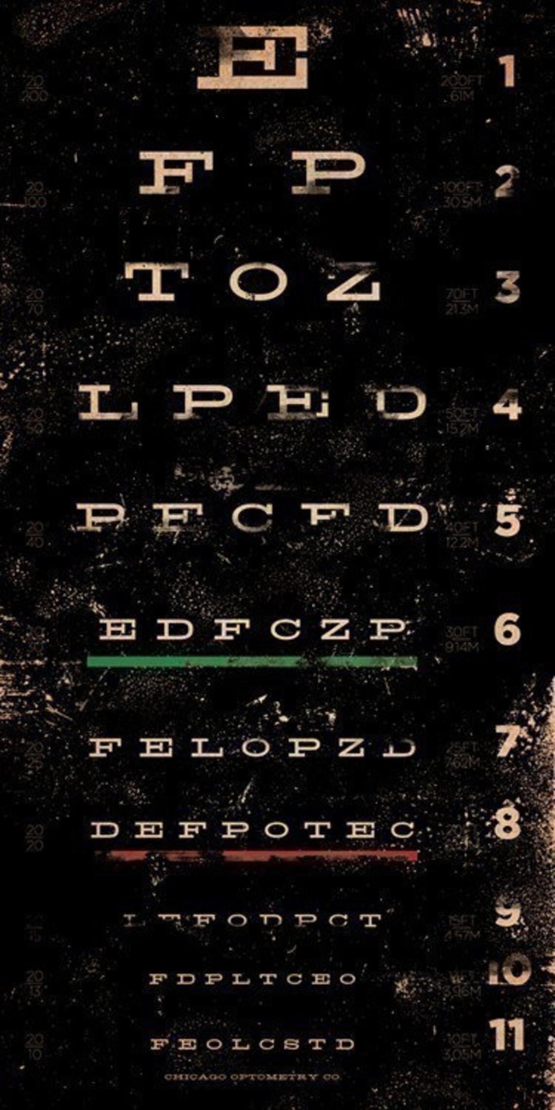 Eye Exam Chart Vintage Style Typography Art on Gallery Wrapped - Etsy