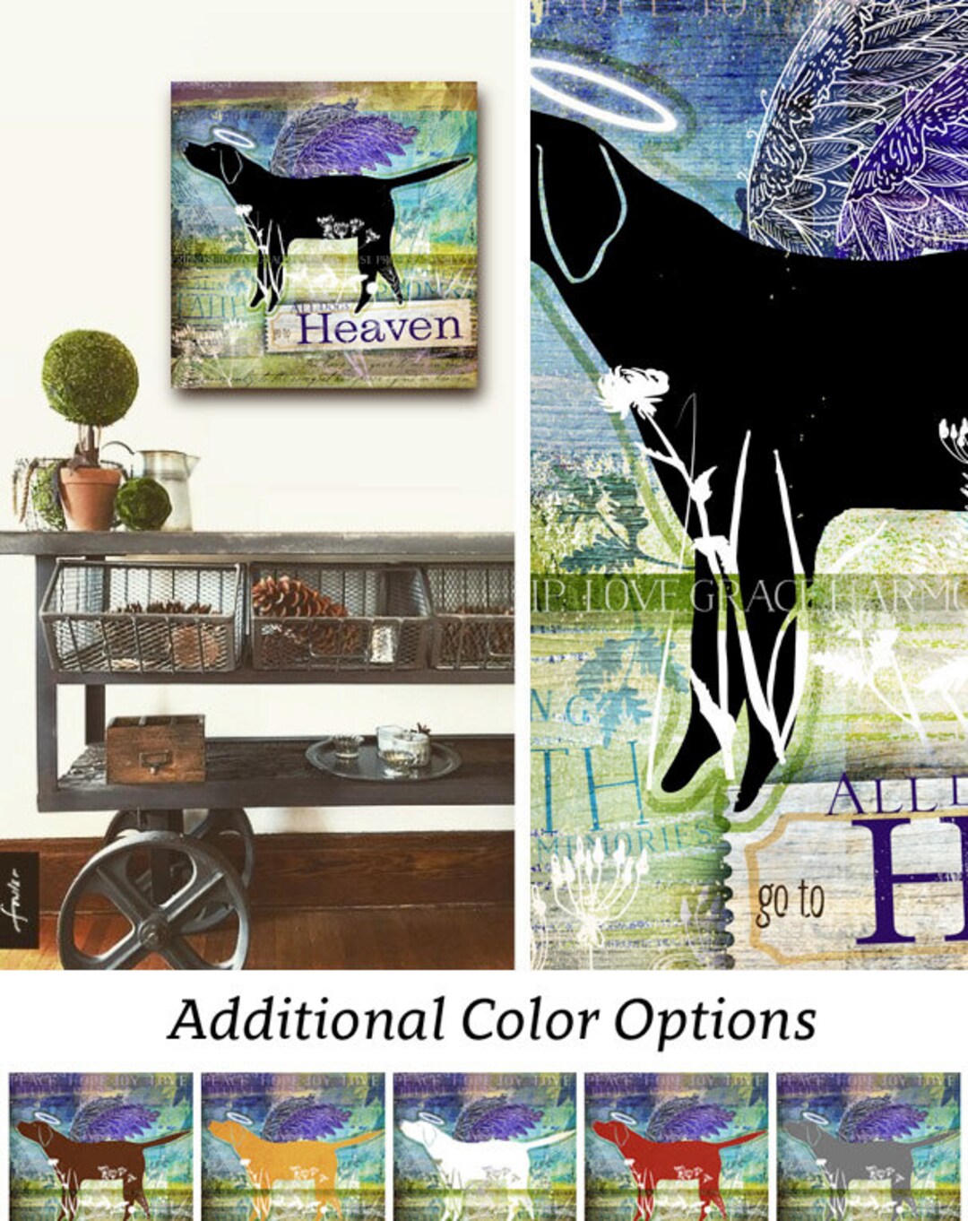 All Dogs Go to Heaven Artwork Illustration Dog Art on Canvas Panel by ...