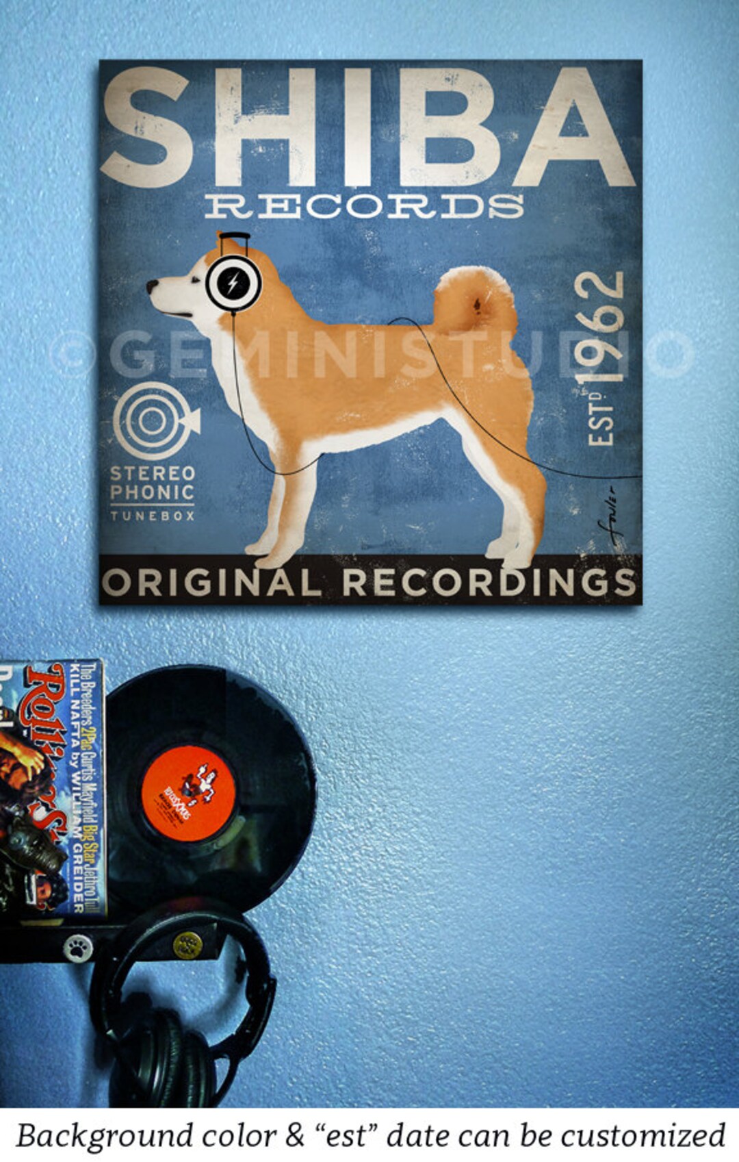 Shiba Inu Art, Shiba Art, Records, Record, Shiba Music Art, Dog Lover ...