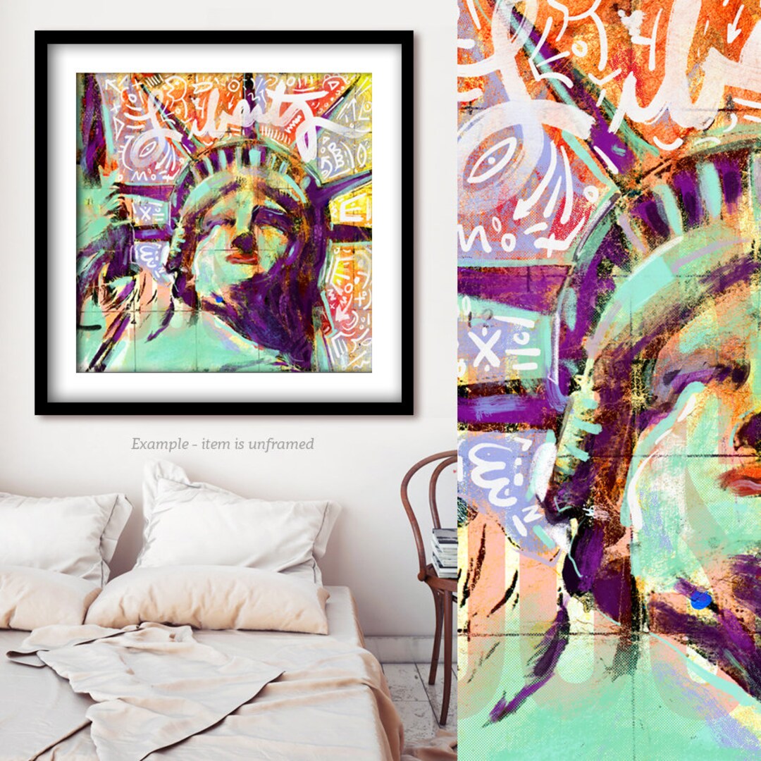 Liberty, Statue of Liberty, Pop Art, Modern, Colorful, Graffiti, Paint ...