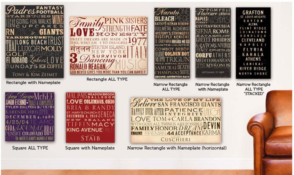 Custom Typography Graphic Art Handmade Graphic on Canvas 24 X - Etsy