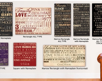 Custom Typography Graphic Art on Canvas 18 X 24 by Gemini | Etsy