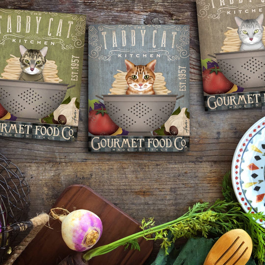 Tabby Cat, Kitchen, Chef, Cooking, Culinary, Cook, CANVAS, Personalzied ...