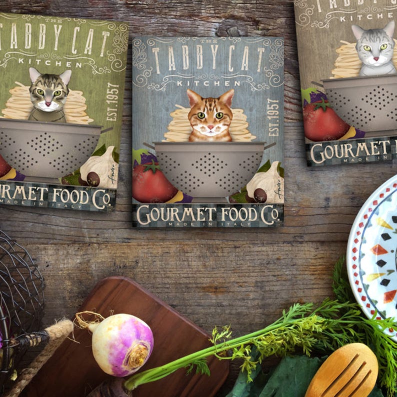 Tabby Cat Kitchen Chef Cooking Culinary Cook CANVAS - Etsy